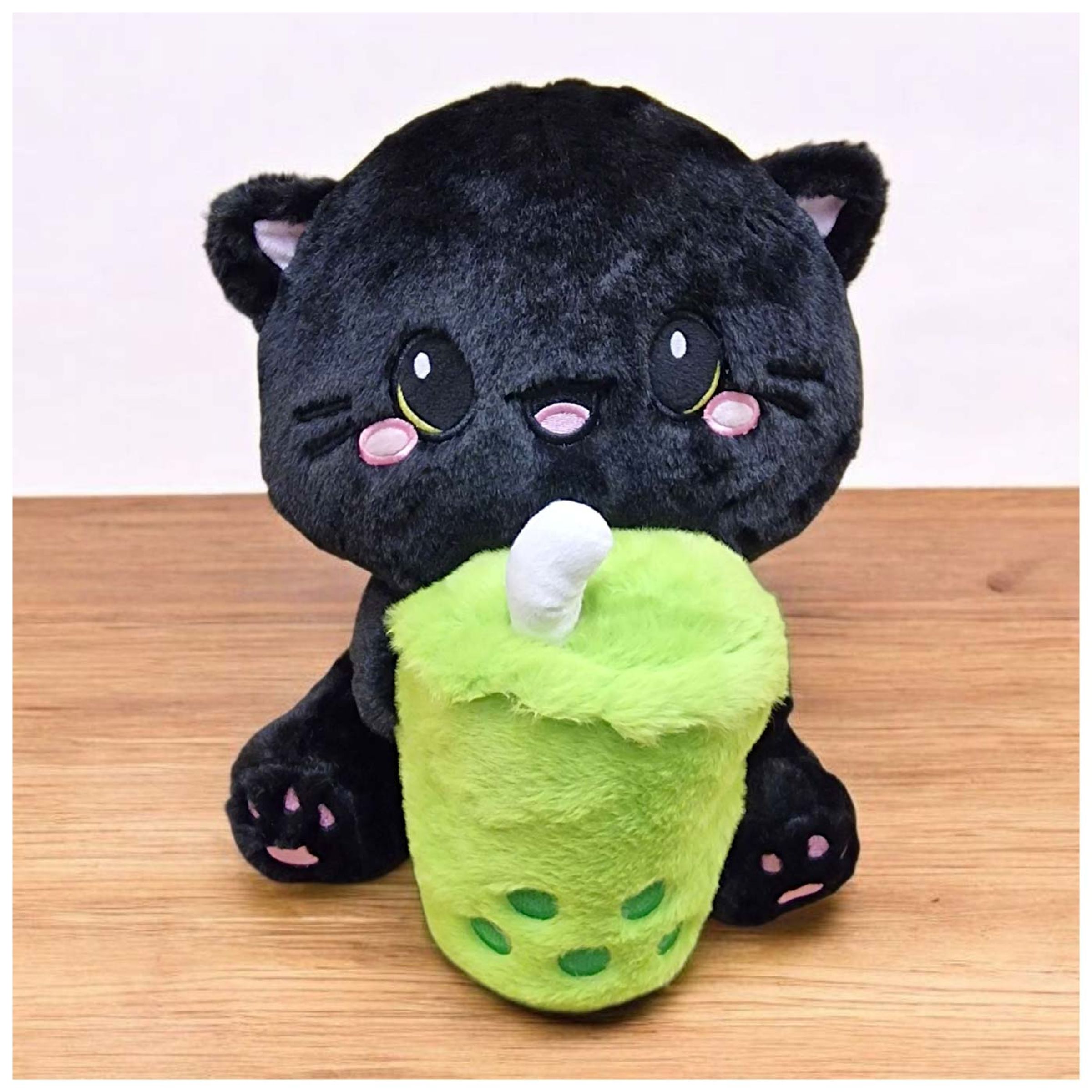 moodrush - Matcha Cat Black Plush Pillow Shop